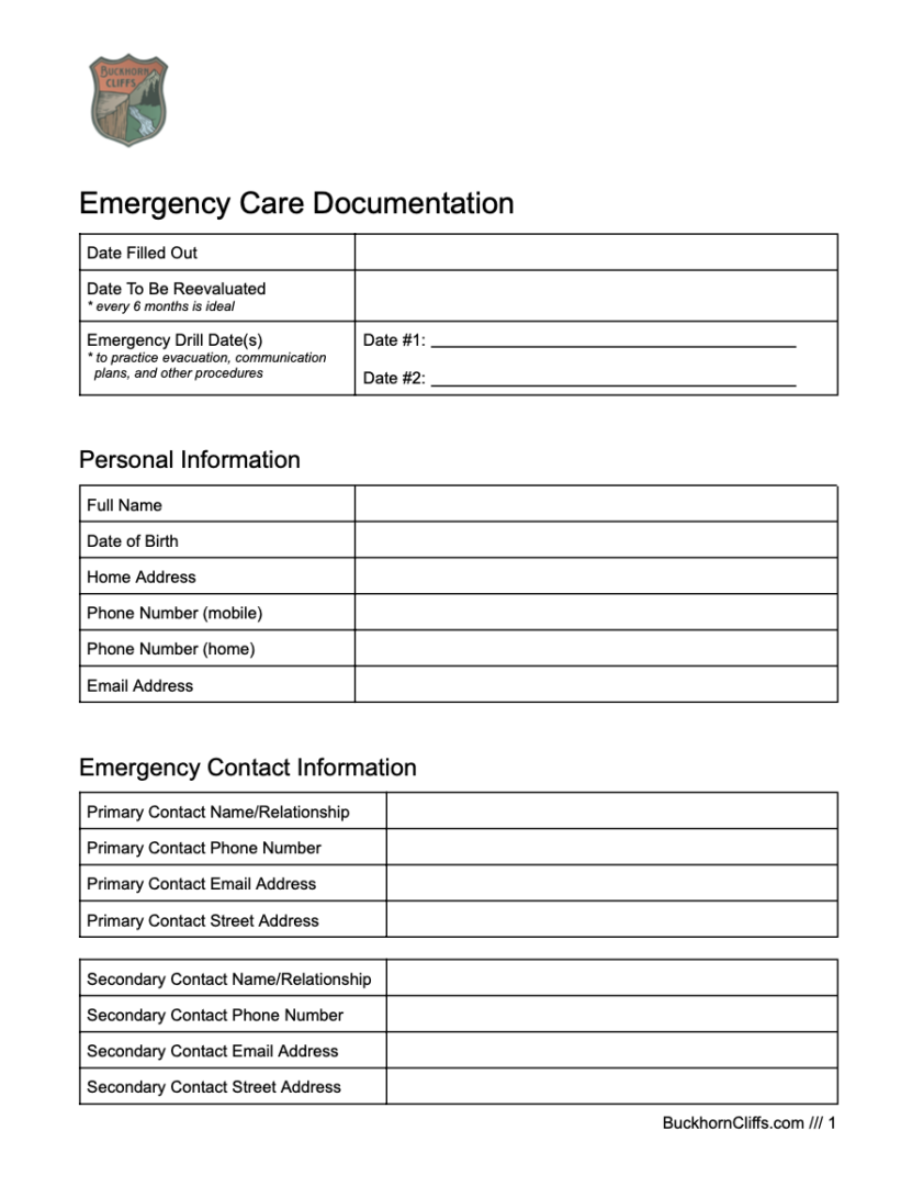 Emergency Care Document: Comprehensive Guide for Crisis Preparedness